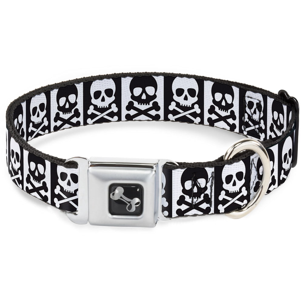 Buckle-Down Pet Collar, Dog Collar Metal Seatbelt Buckle, Skull Cross ...