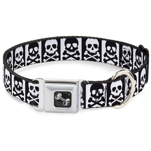 Buckle-Down Pet Collar, Dog Collar Metal Seatbelt Buckle, Skull Cross ...
