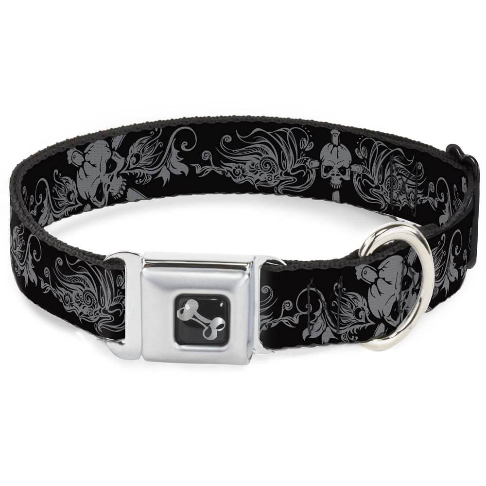 Buckle-Down Pet Collar, Dog Collar Metal Seatbelt Buckle, Skull Dagger ...