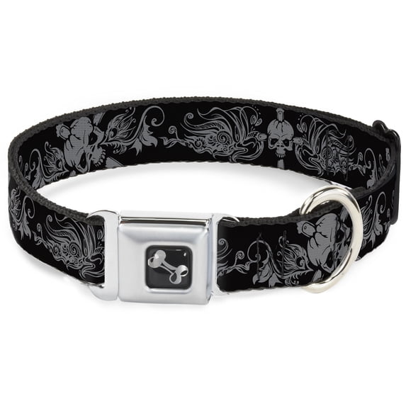 Buckle-Down Pet Collar, Dog Collar Metal Seatbelt Buckle, Skull Dagger ...