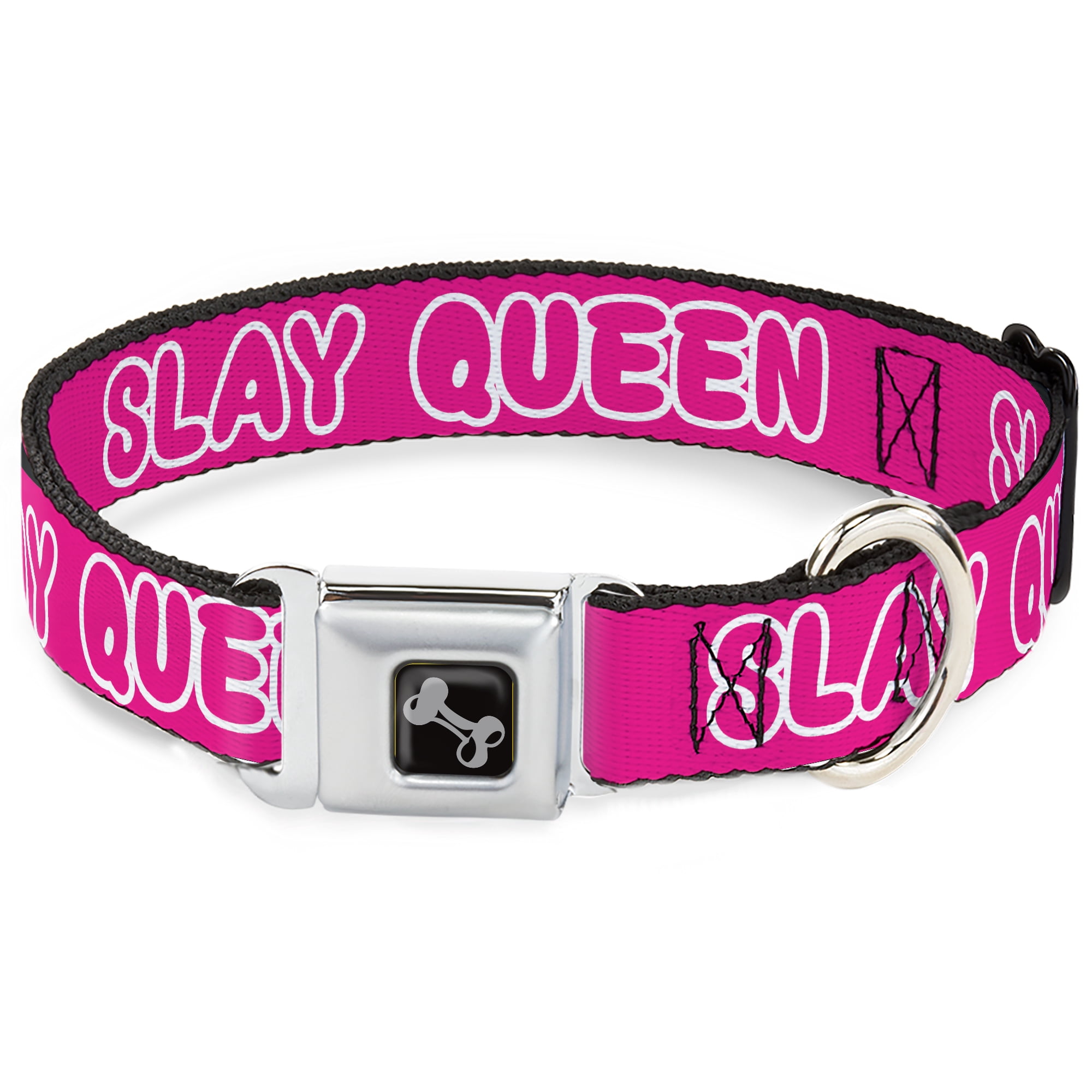 Buckle-Down Pet Collar, Dog Collar Metal Seatbelt Buckle, Slay Queen ...