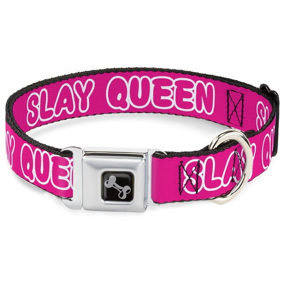 Buckle-Down Pet Collar, Dog Collar Metal Seatbelt Buckle, Slay Queen ...