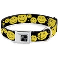 Buckle-Down Pet Collar, Dog Collar Metal Seatbelt Buckle, Smiley Face ...