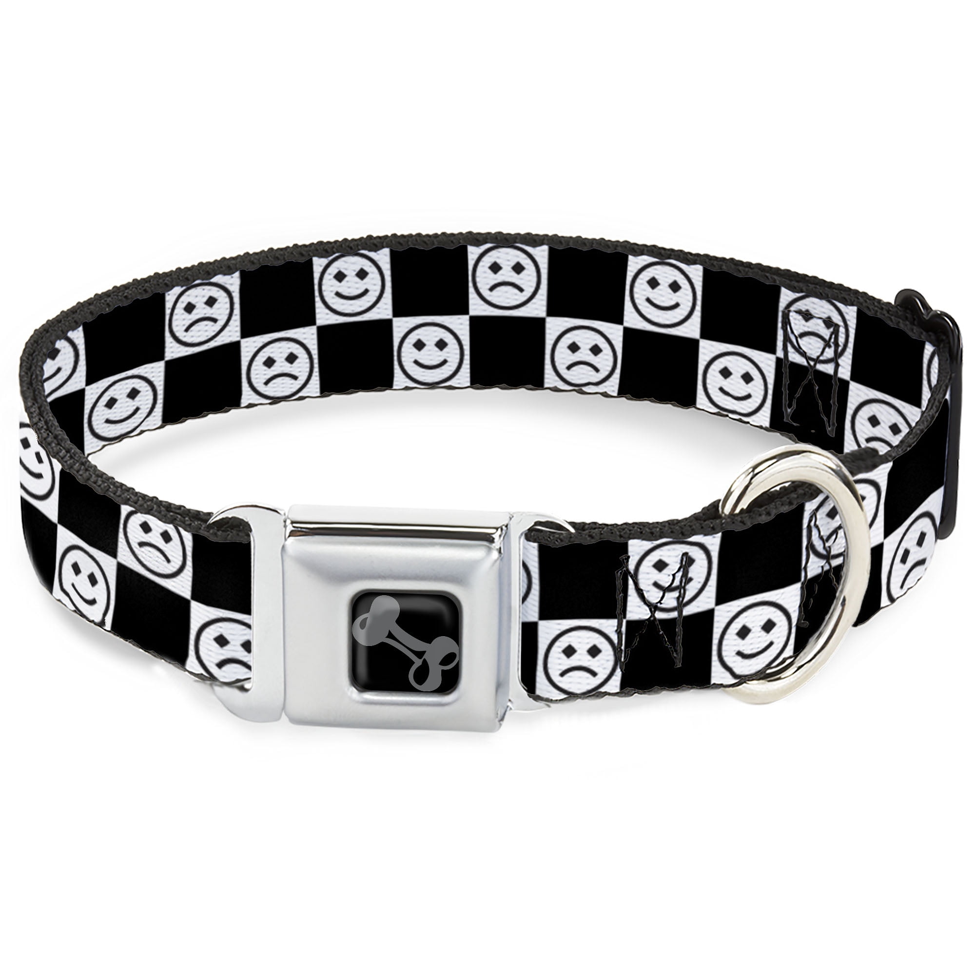Buckle-Down Pet Collar, Dog Collar Metal Seatbelt Buckle, Smiley Sad ...