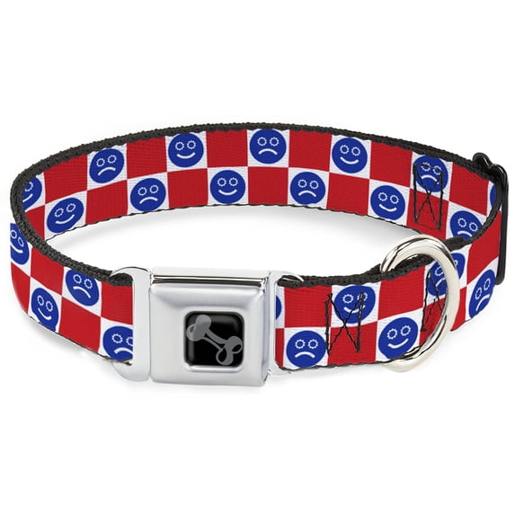 Buckle-Down Pet Collar, Dog Collar Metal Seatbelt Buckle, Smiley Sad ...