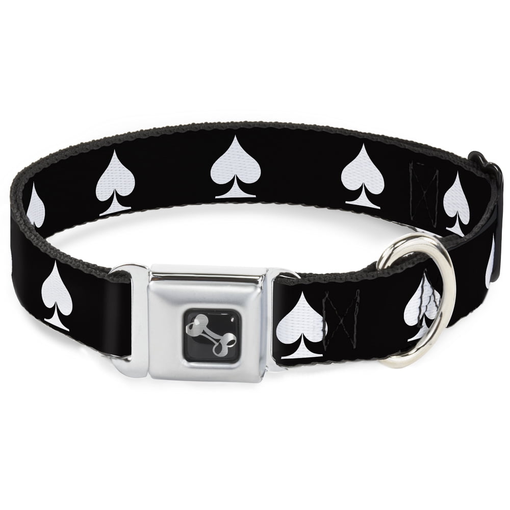 Buckle-Down Pet Collar, Dog Collar Metal Seatbelt Buckle, Spade Black ...