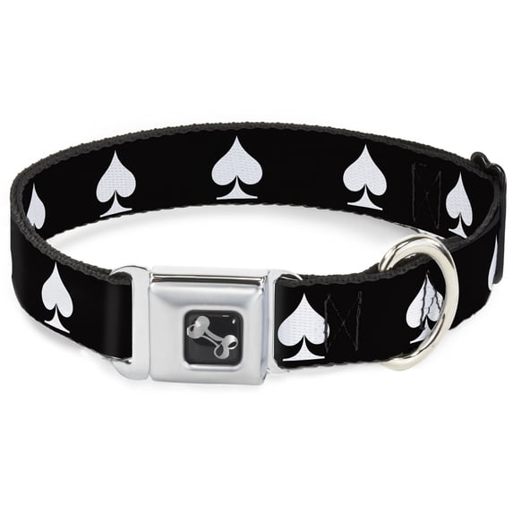 Buckle-Down Pet Collar, Dog Collar Metal Seatbelt Buckle, Spade Black ...