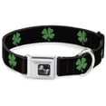 Buckle-Down Pet Collar, Dog Collar Metal Seatbelt Buckle, St Pats Black ...
