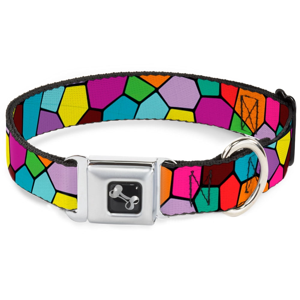 Buckle-Down Pet Collar, Dog Collar Metal Seatbelt Buckle, Stained Glass ...