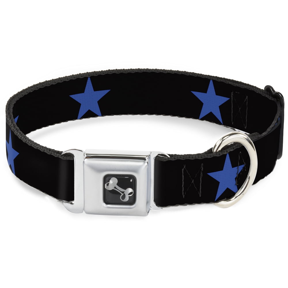Buckle-Down Pet Collar, Dog Collar Metal Seatbelt Buckle, Star Black ...