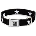 Buckle-Down Pet Collar, Dog Collar Metal Seatbelt Buckle, Star Black ...