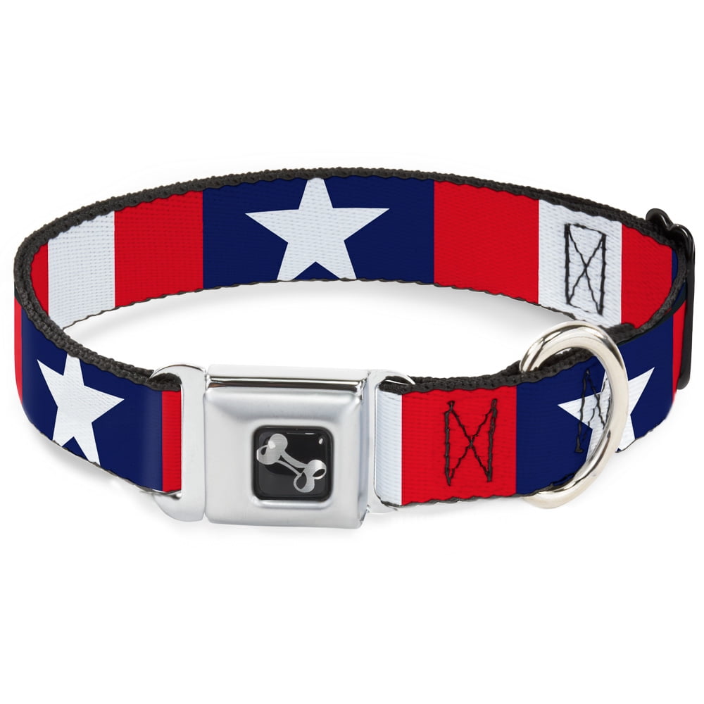 Buckle-Down Pet Collar, Dog Collar Metal Seatbelt Buckle, Stars Stripes ...