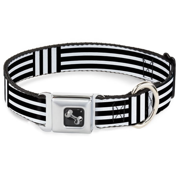 Buckle-Down Pet Collar, Dog Collar Metal Seatbelt Buckle, Stripe Blocks ...