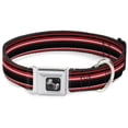 Buckle-Down Pet Collar, Dog Collar Metal Seatbelt Buckle, Stripes Red ...
