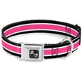 Buckle-Down Pet Collar, Dog Collar Metal Seatbelt Buckle, Stripes White ...