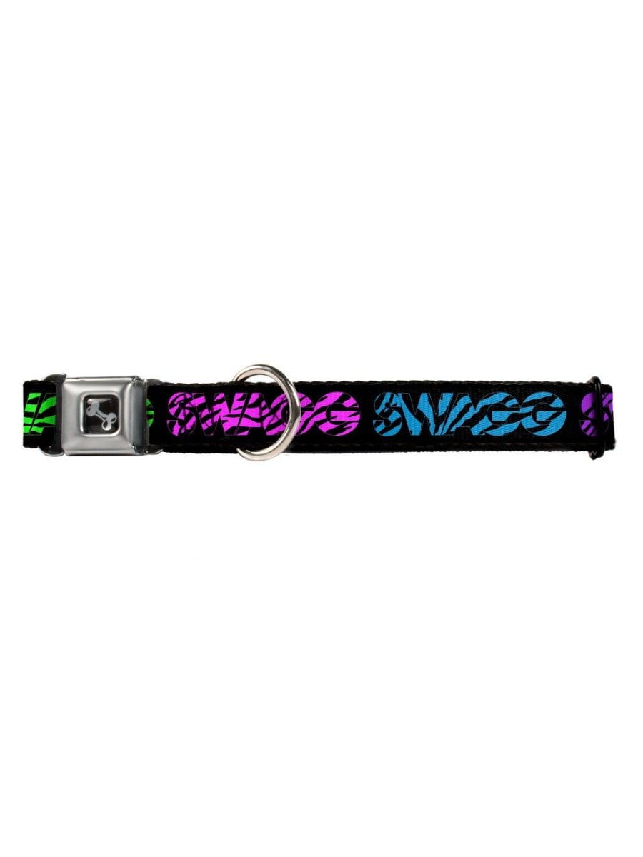 Buckle-Down Pet Collar, Dog Collar Metal Seatbelt Buckle, Swagg Black ...