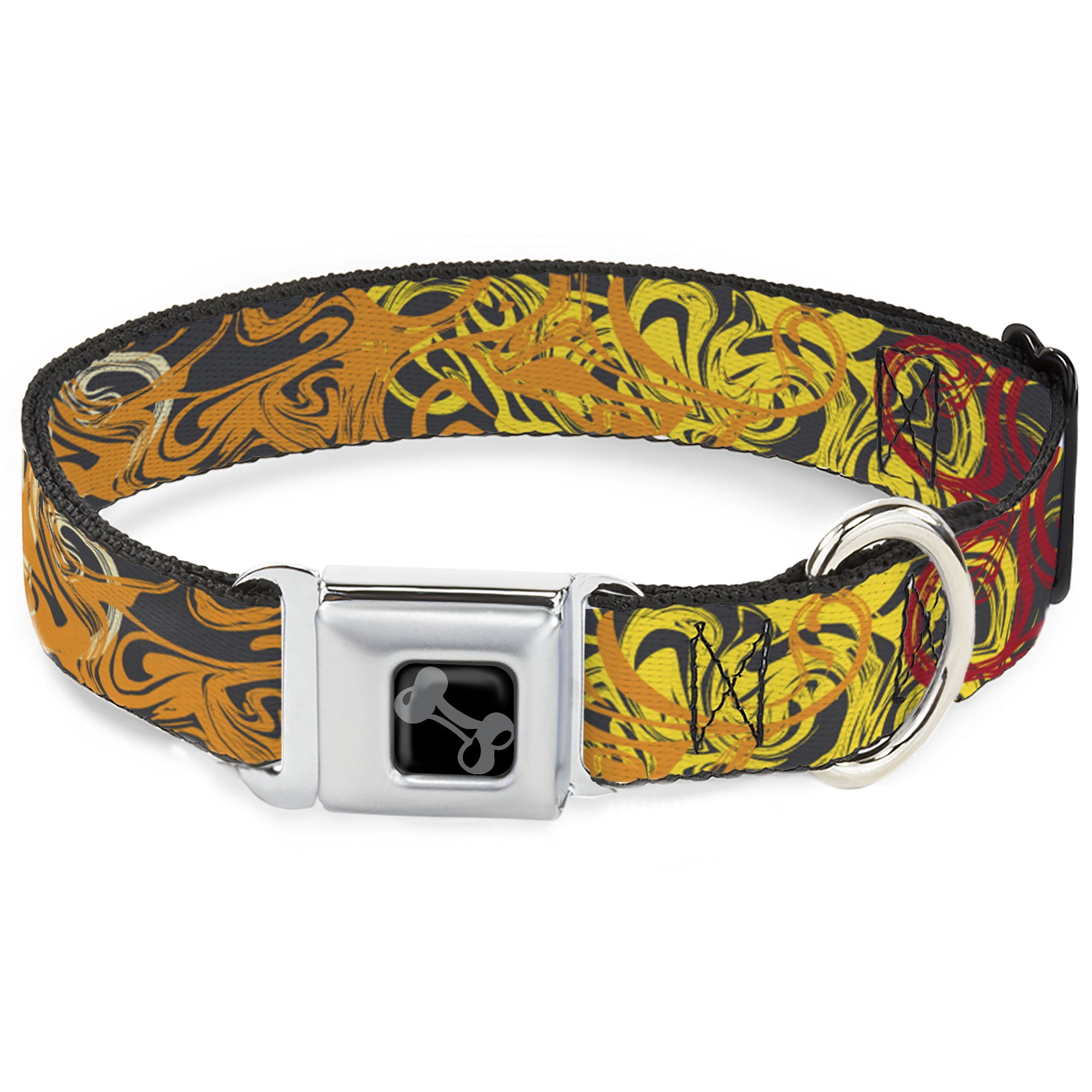 Buckle-Down Pet Collar, Dog Collar Metal Seatbelt Buckle, Swirl Mix ...