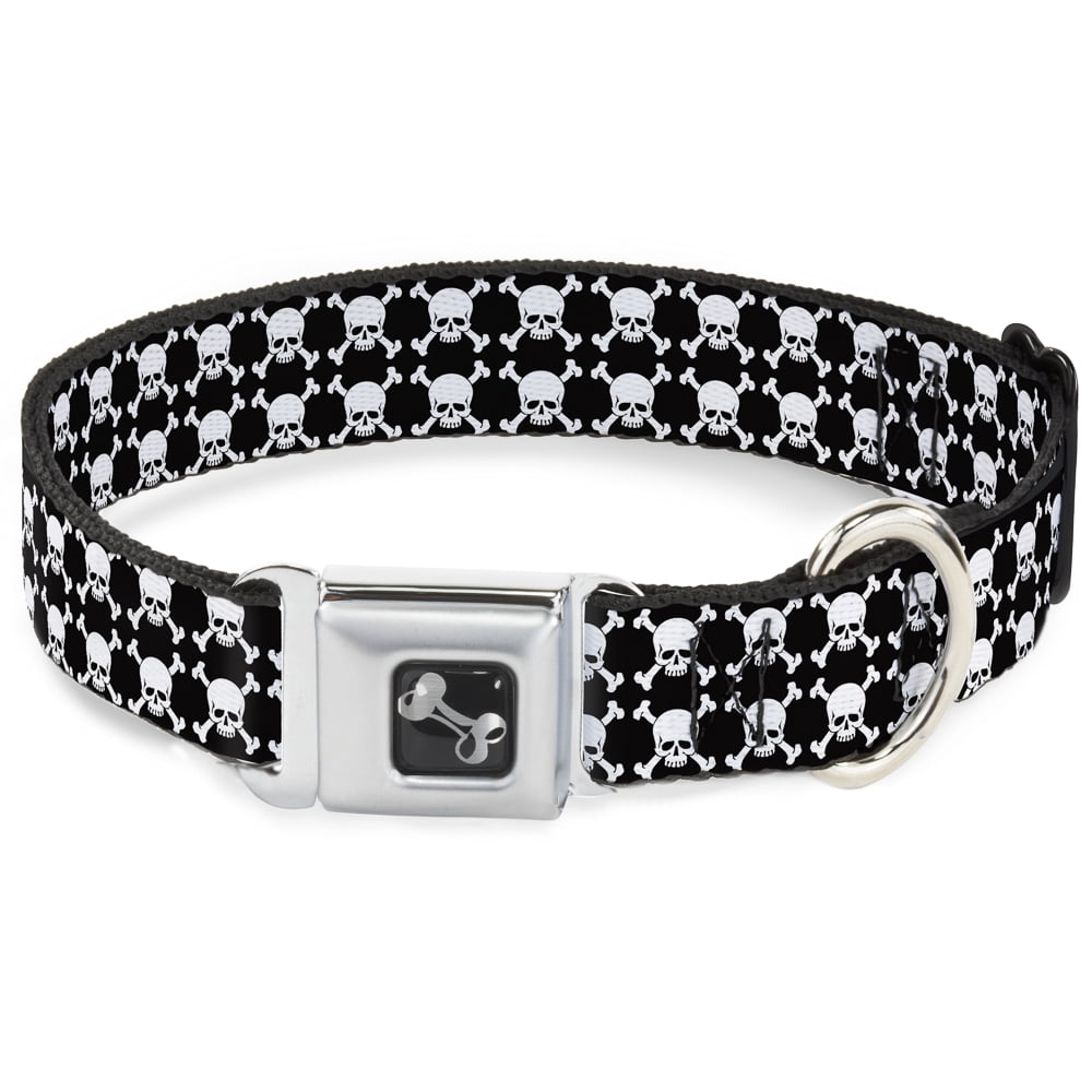 Buckle-Down Pet Collar, Dog Collar Metal Seatbelt Buckle, Top Skulls ...