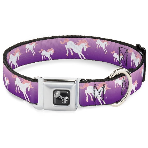 Buckle-Down Pet Collar, Dog Collar Metal Seatbelt Buckle, Unicorn ...