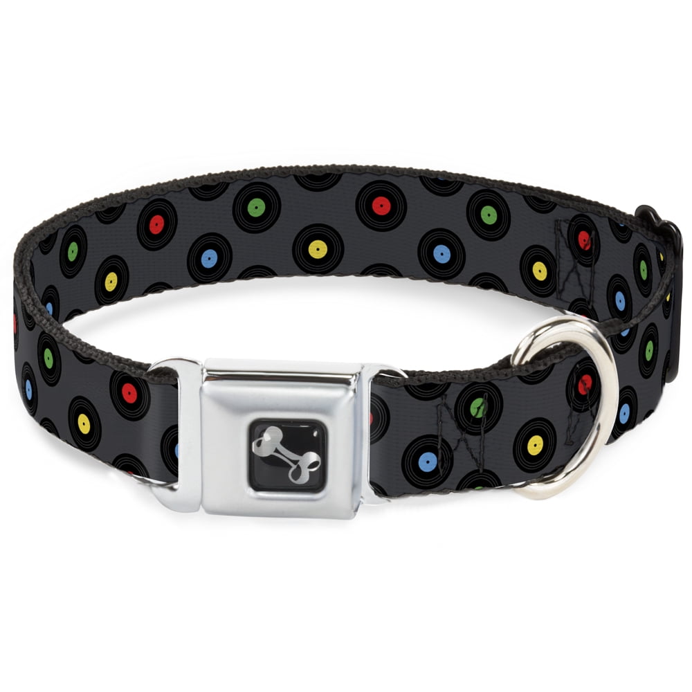 Buckle-Down Pet Collar, Dog Collar Metal Seatbelt Buckle, Vinyl Records ...