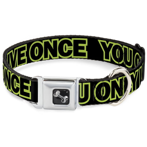Buckle-Down Pet Collar, Dog Collar Metal Seatbelt Buckle, You Only Live ...