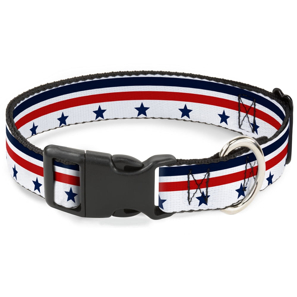 Buckle-Down Pet Collar, Dog Collar Plastic Buckle, Americana Stars ...