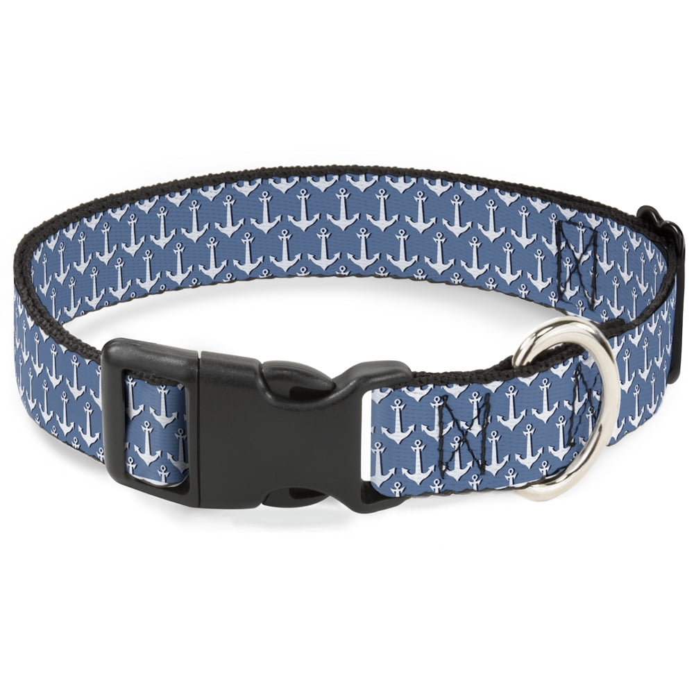 Buckle-Down Pet Collar, Dog Collar Plastic Buckle, Anchor Monogram Baby ...