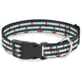 Buckle-Down Pet Collar, Dog Collar Plastic Buckle, Anchors Stripes ...