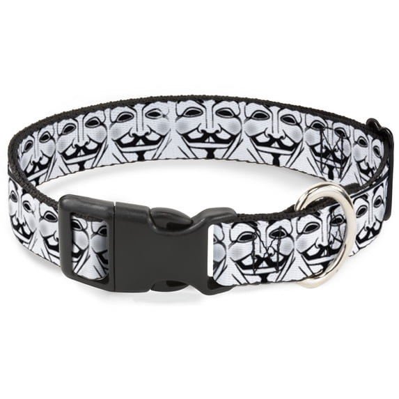 Buckle-Down Pet Collar, Dog Collar Plastic Buckle, Anonymous Face Close ...