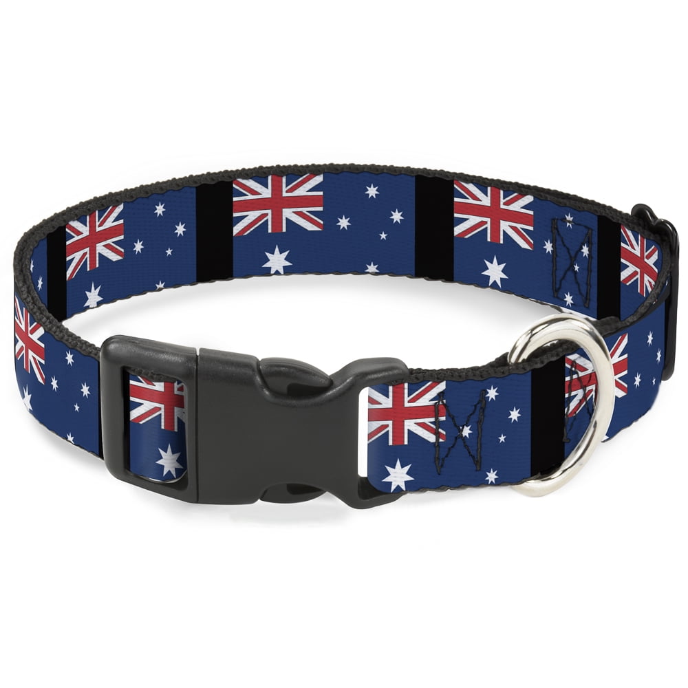 Buckle-Down Pet Collar, Dog Collar Plastic Buckle, Australia Flags, 8.5 ...