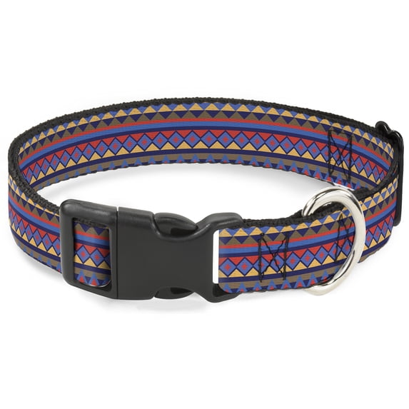 Buckle-Down Pet Collar, Dog Collar Plastic Buckle, Aztec Pattern Blues ...
