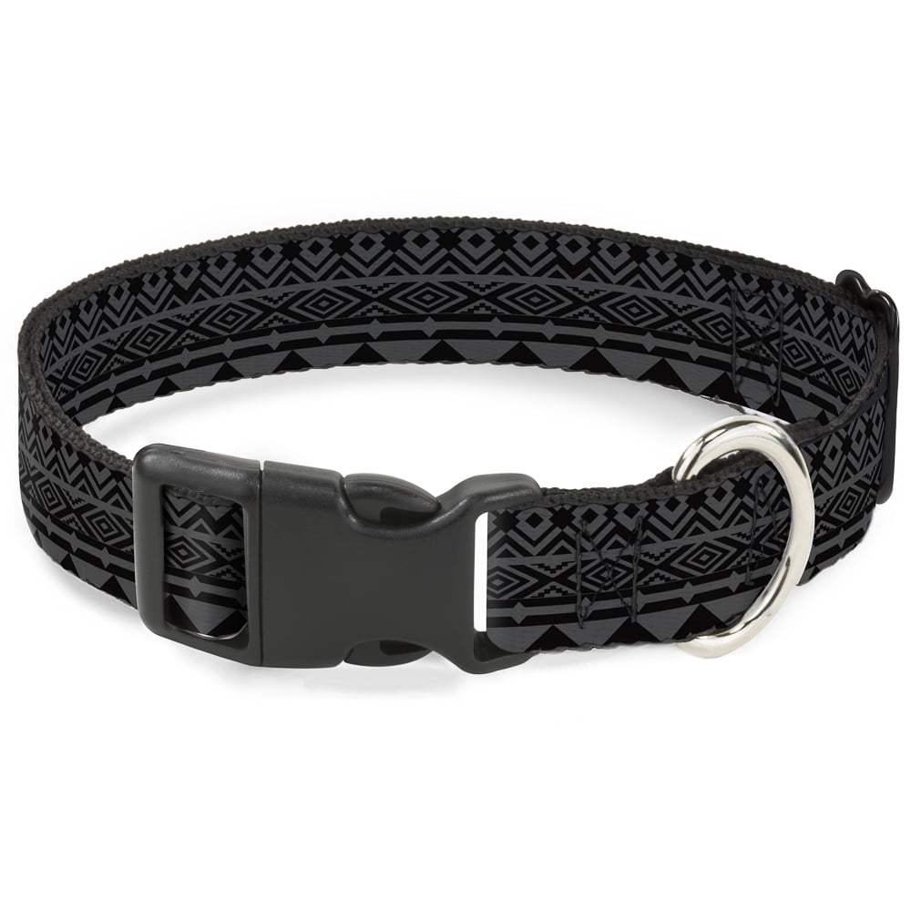 Buckle-Down Pet Collar, Dog Collar Plastic Buckle, Aztec Pattern Gray ...