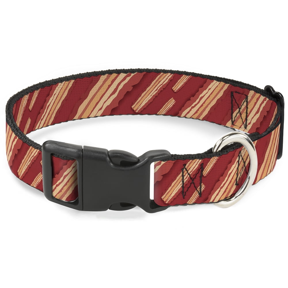 Buckle-Down Pet Collar, Dog Collar Plastic Buckle, Bacon Slices Red, 8. ...