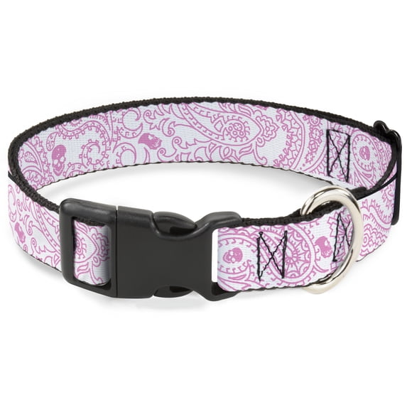 Buckle-Down Pet Collar, Dog Collar Plastic Buckle, Bandana Skulls White ...
