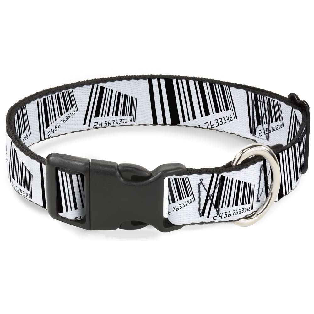 Buckle-Down Pet Collar, Dog Collar Plastic Buckle, Barcode, 7 to 8.5 ...