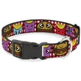 Buckle-Down Pet Collar, Dog Collar Plastic Buckle, Burger Fries Cartoon ...