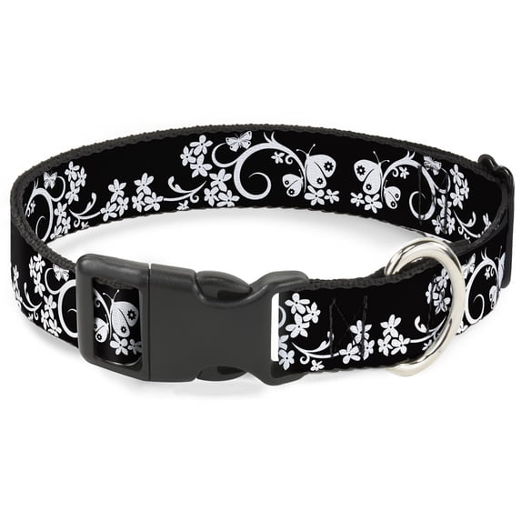 Buckle-Down Pet Collar, Dog Collar Plastic Buckle, Butterfly Garden ...