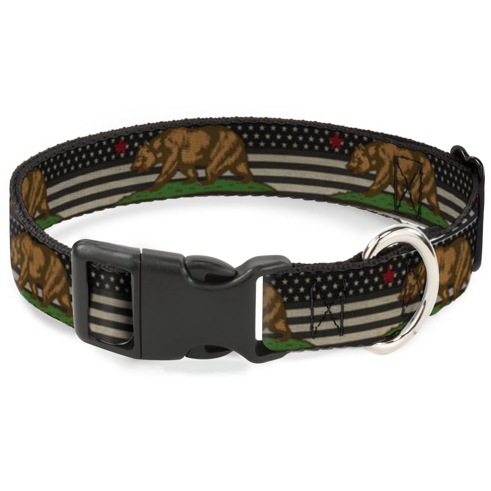 Buckle-Down Pet Collar, Dog Collar Plastic Buckle, Cali Bear Star US ...