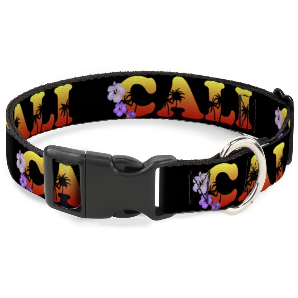 Buckle-Down Pet Collar, Dog Collar Plastic Buckle, Cali Tropical Black ...
