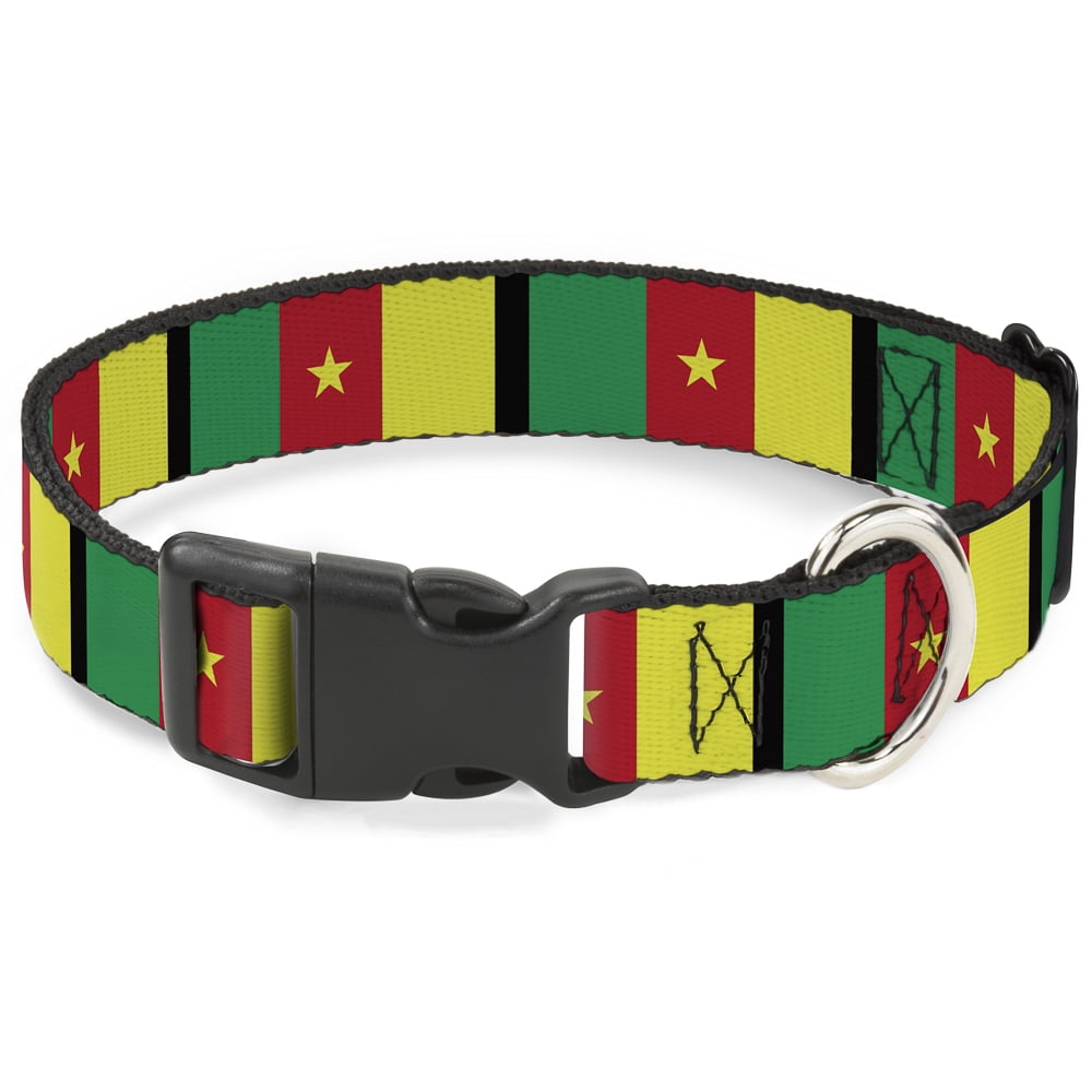Buckle-Down Pet Collar, Dog Collar Plastic Buckle, Cameroon Flags, 15 ...