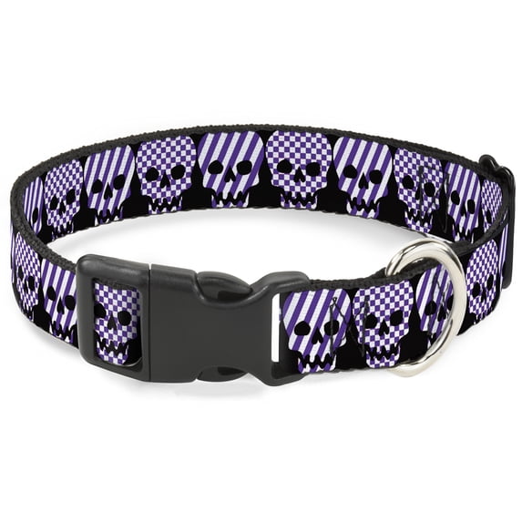 Buckle-Down Pet Collar, Dog Collar Plastic Buckle, Checker Stripe ...