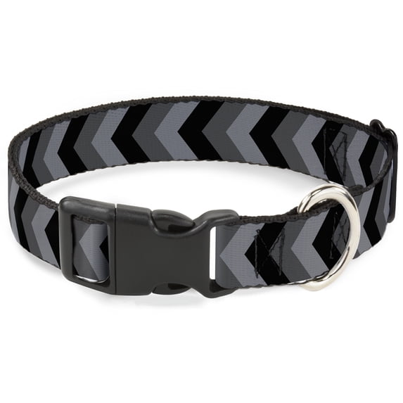 Buckle-Down Pet Collar, Dog Collar Plastic Buckle, Chevron Gray Black ...