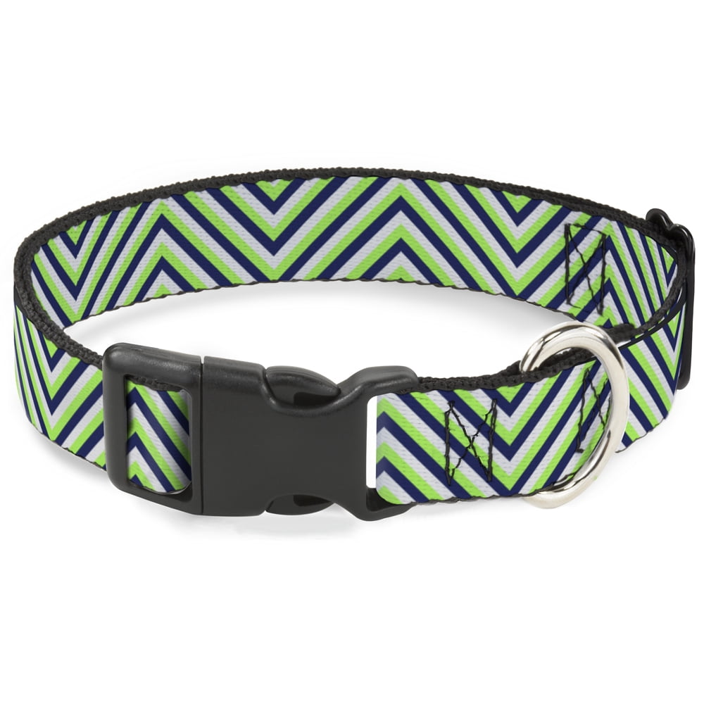 Buckle-Down Pet Collar, Dog Collar Plastic Buckle, Chevron Stripe White ...