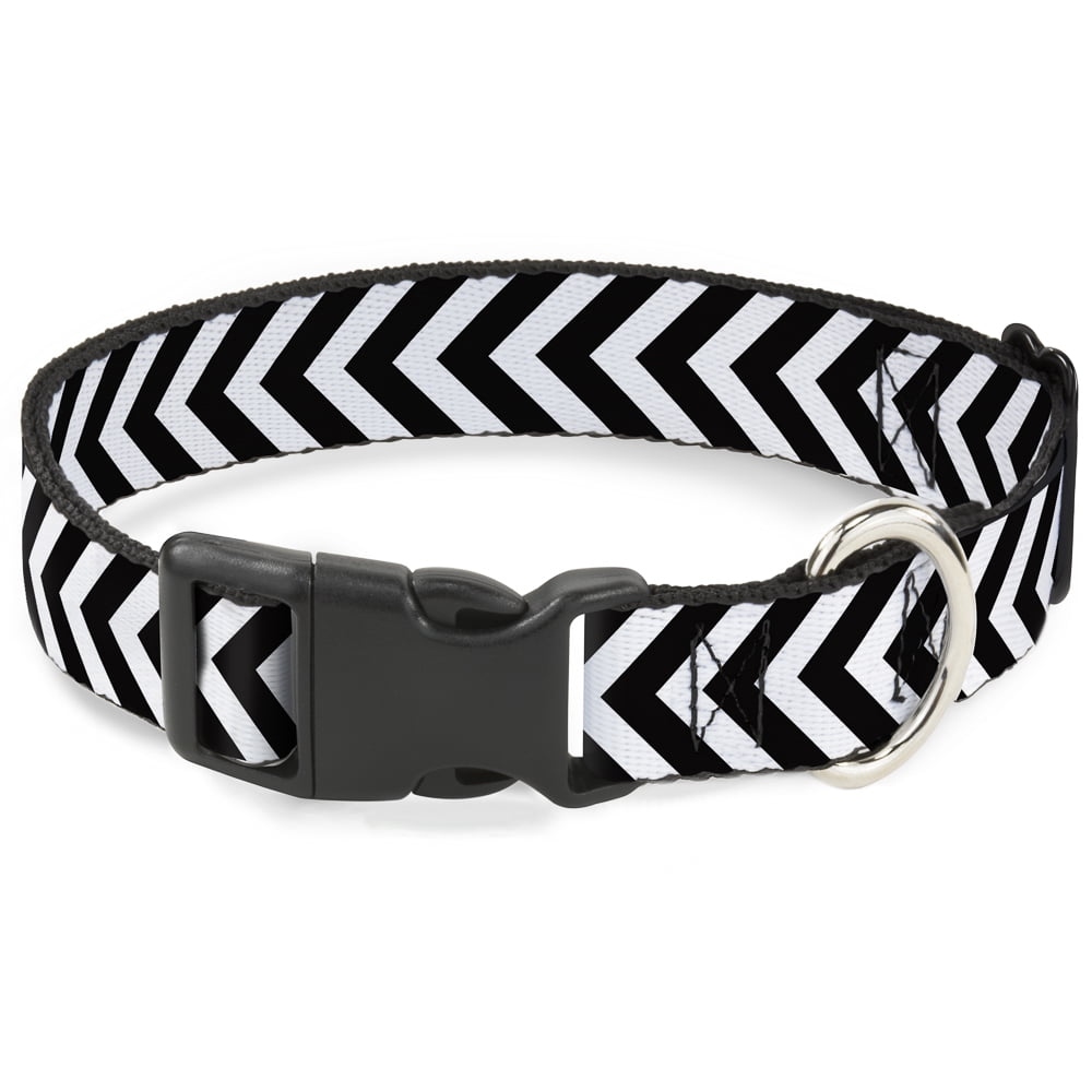 Buckle-Down Pet Collar, Dog Collar Plastic Buckle, Chevron White Black ...