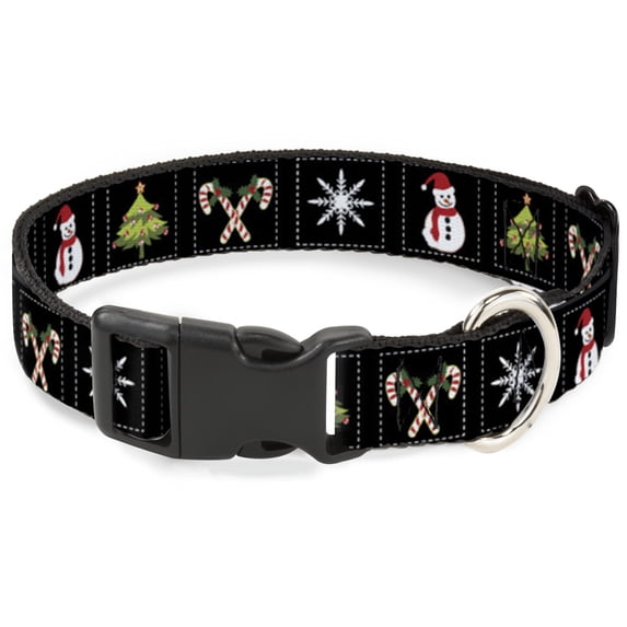 Buckle-Down Pet Collar, Dog Collar Plastic Buckle, Christmas Blocks ...