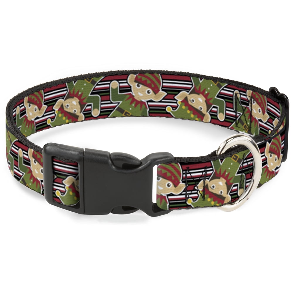 Buckle-Down Pet Collar, Dog Collar Plastic Buckle, Christmas Elves ...