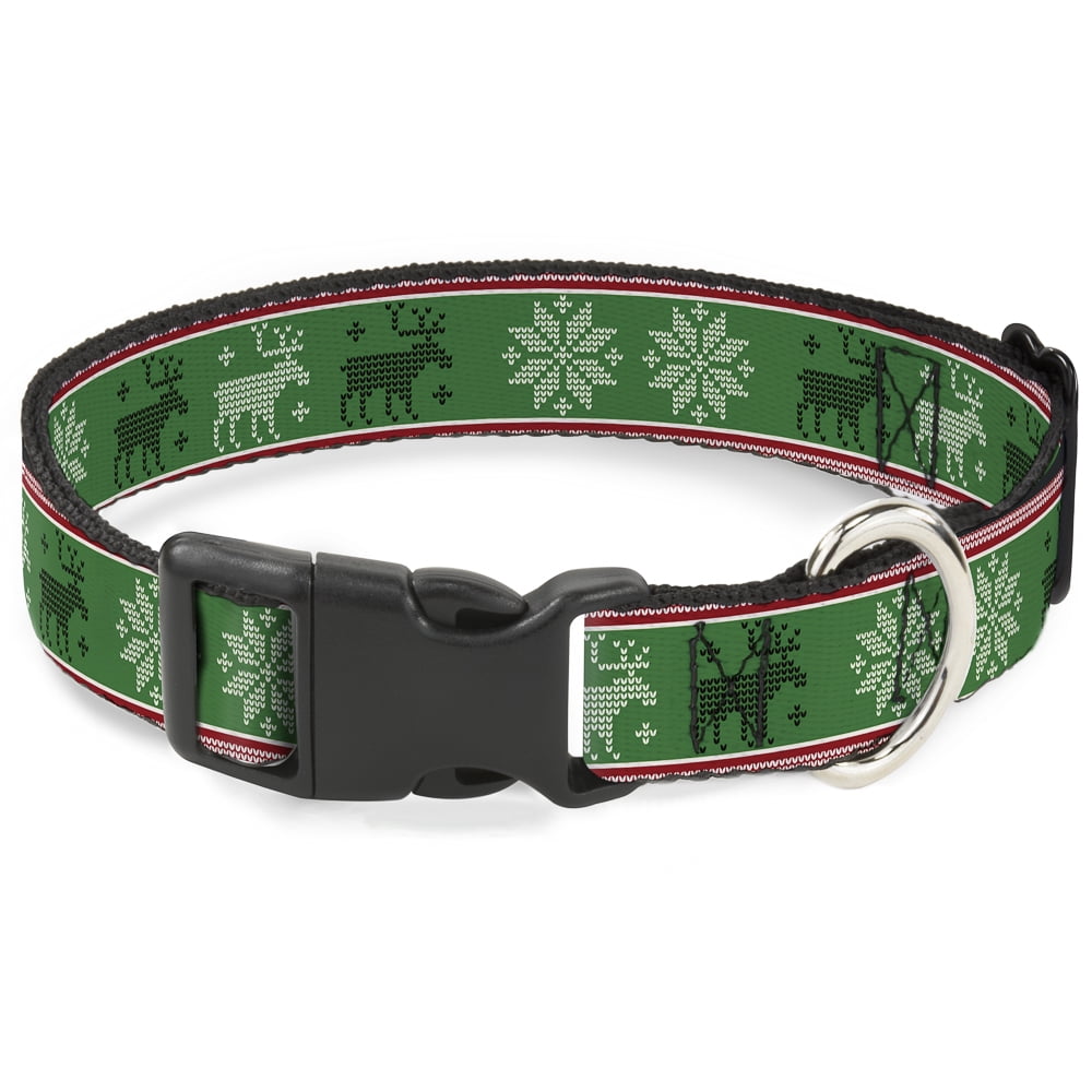 Buckle-Down Pet Collar, Dog Collar Plastic Buckle, Christmas Stitch ...