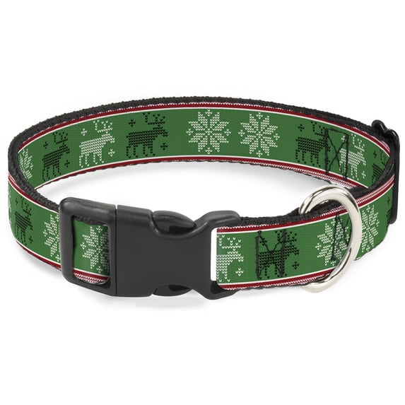 Buckle-Down Pet Collar, Dog Collar Plastic Buckle, Christmas Stitch ...