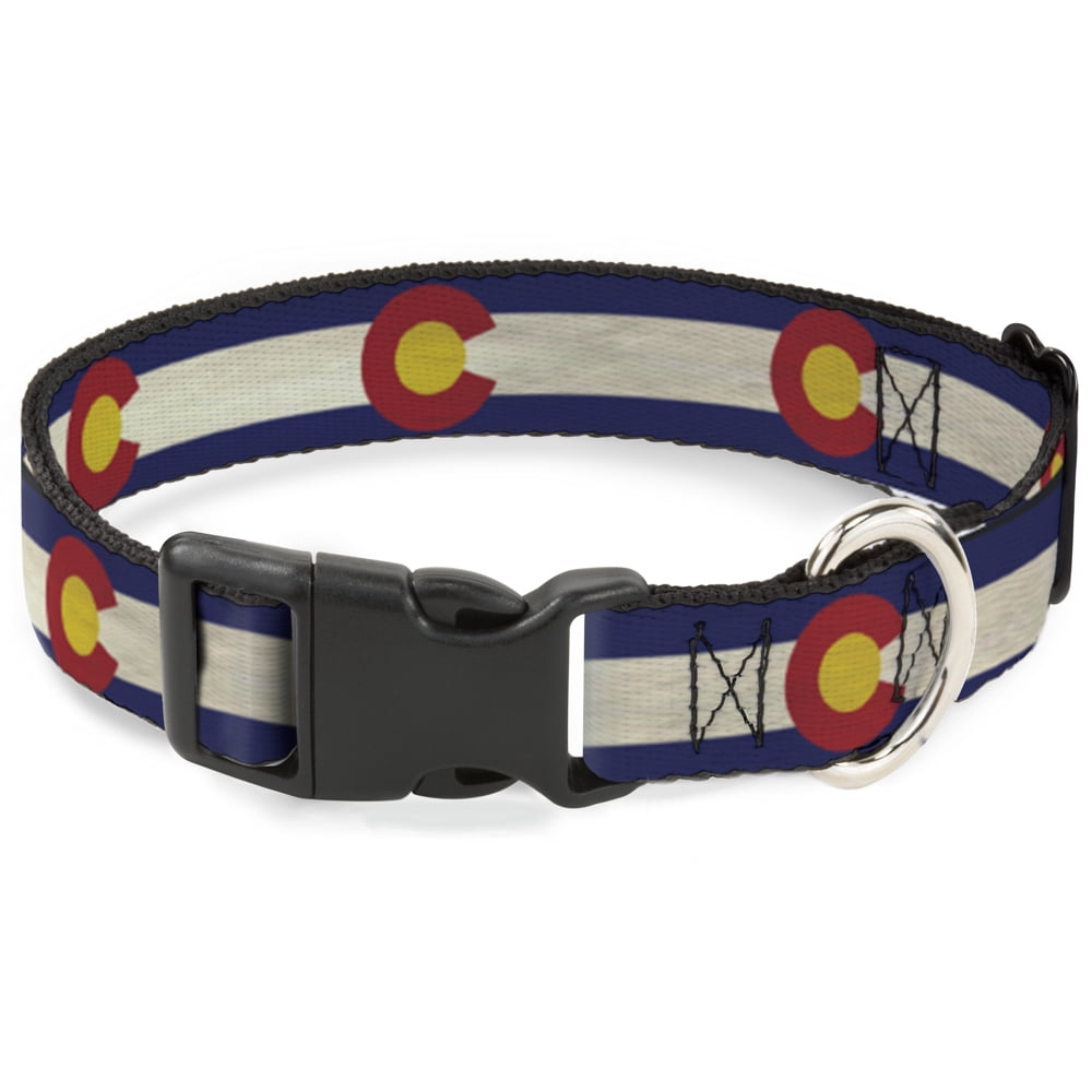 Buckle-Down Pet Collar, Dog Collar Plastic Buckle, Colorado Flags ...