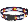Buckle-Down Pet Collar, Dog Collar Plastic Buckle, Colorado Flags Repeat Weathered, 8.5 to 12 ...